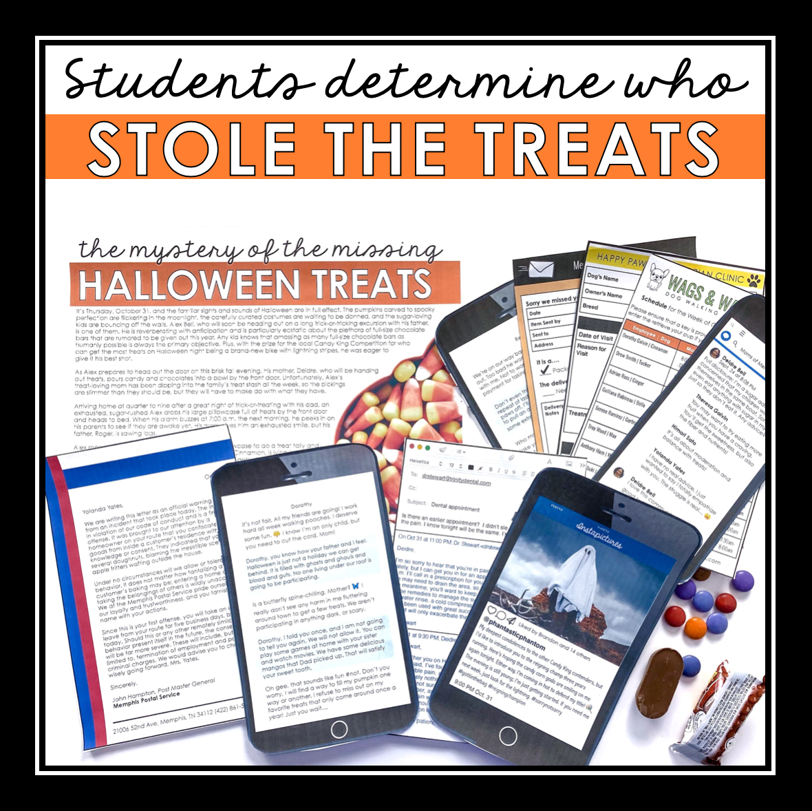 HALLOWEEN CLOSE READING INFERENCE MYSTERY: WHO STOLE ALL THE CANDY ...