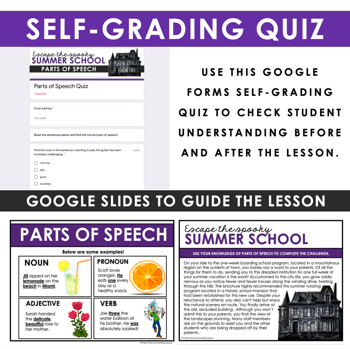 PARTS OF SPEECH GRAMMAR ACTIVITY DIGITAL GOOGLE ESCAPE CHALLENGE ...