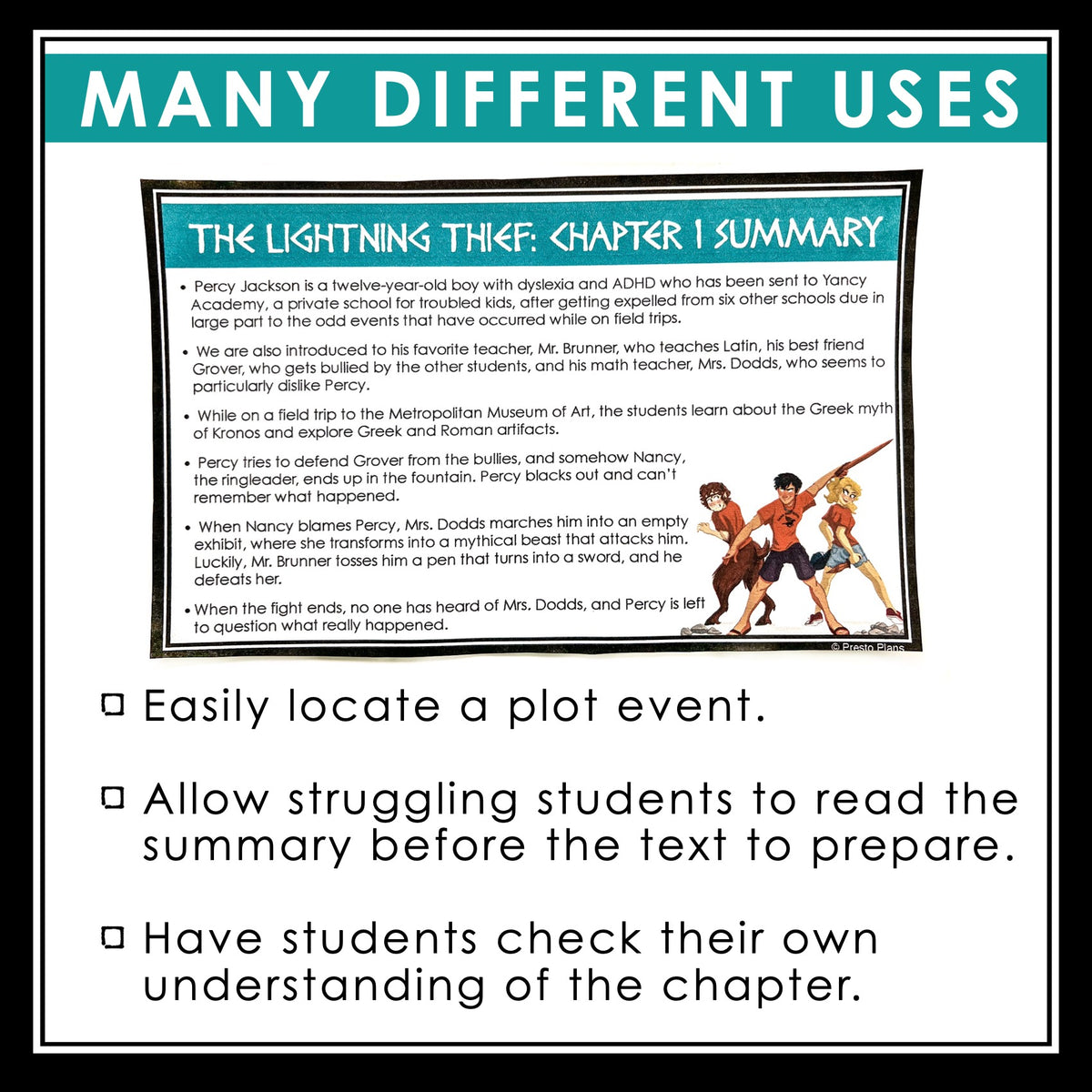 Percy Jackson and the Olympians The Lightning Thief Novel Chapter Summ ...