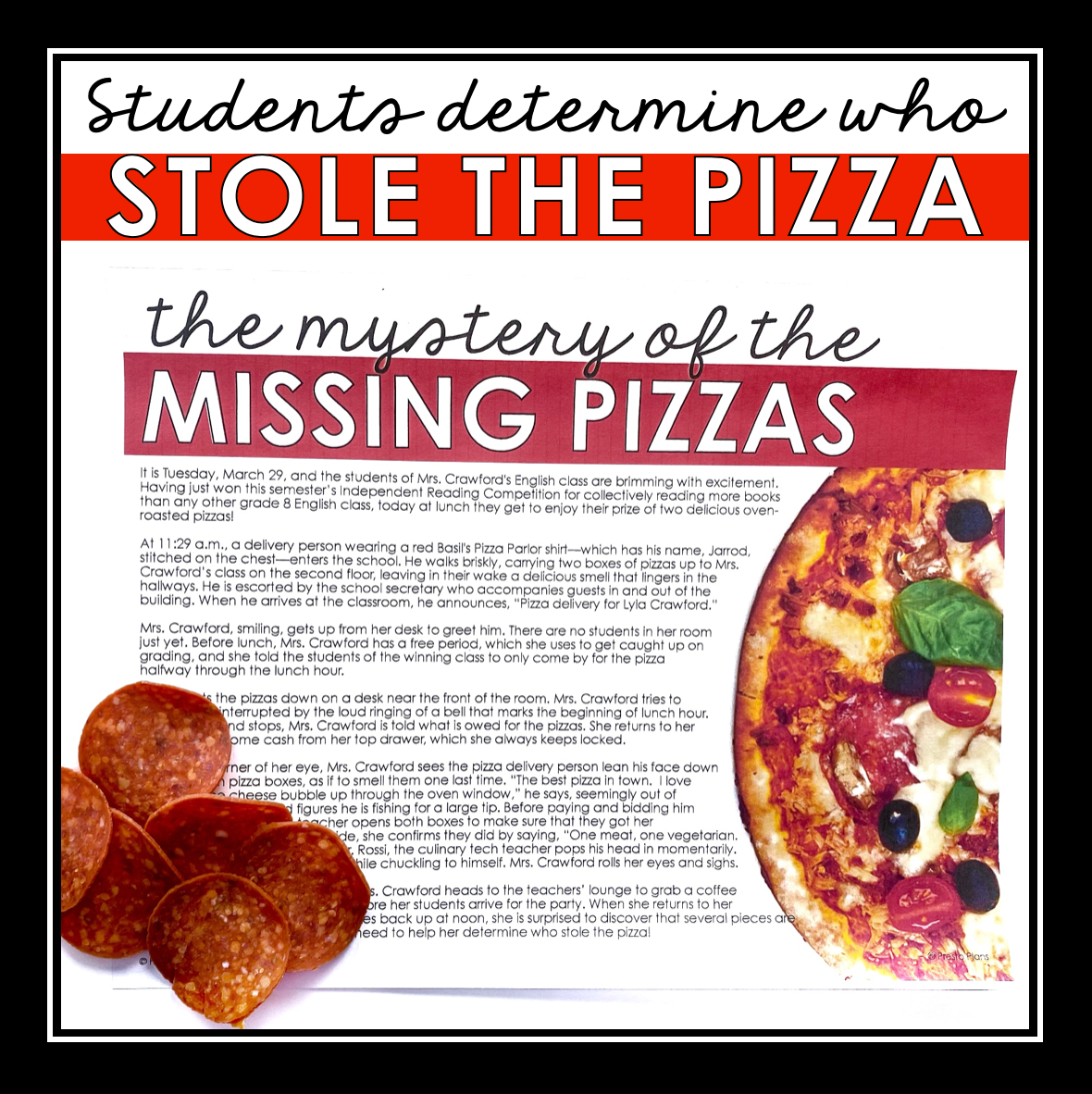 Close Reading Mystery Text Evidence Inference Activity - Who Stole the ...