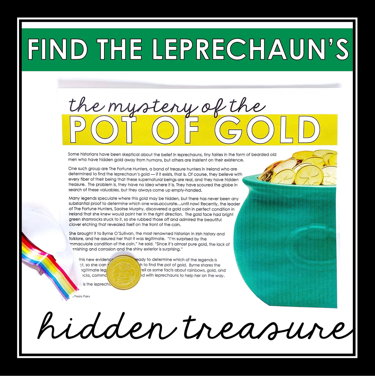 ST. PATRICK'S DAY CLOSE READING INFERENCE MYSTERY: LEPRECHAUN'S GOLD ...