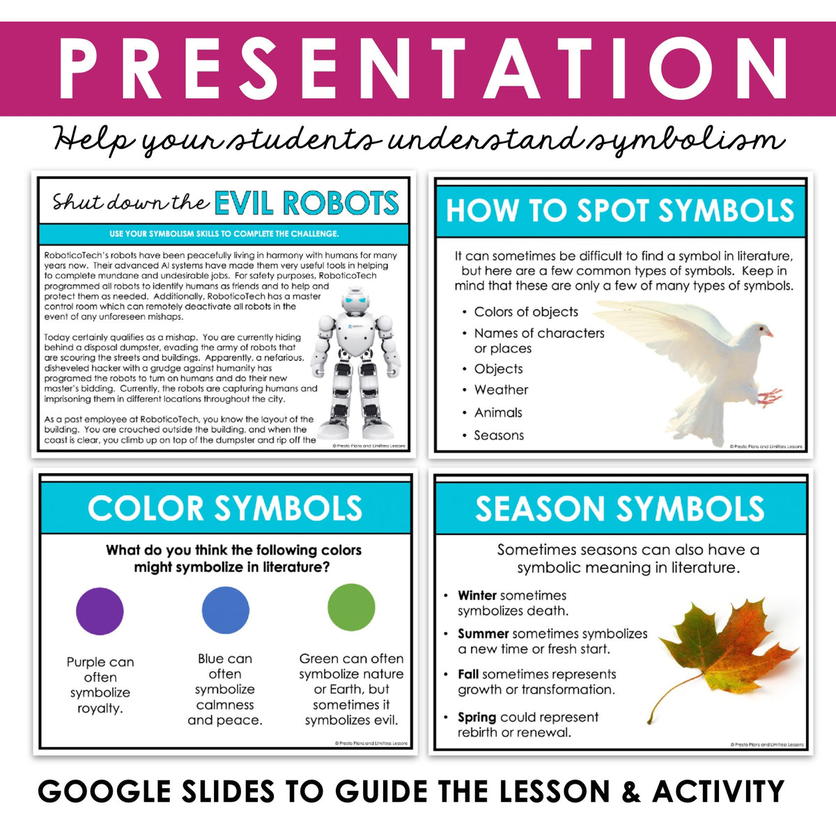 Symbolism Literary Devices Presentation & Digital Escape Room Reading ...