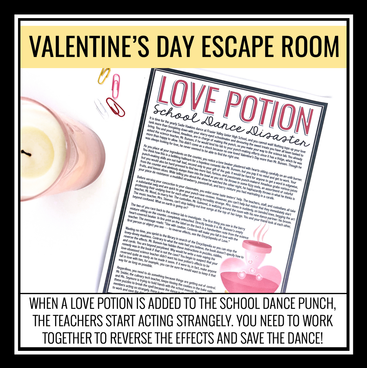 Valentine's Day Escape Room Activity - Team Builder Game Breakout - Lo ...
