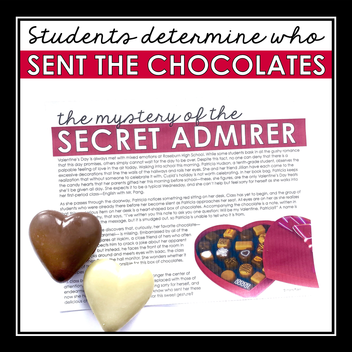Valentine's Day Close Reading Mystery Inference Activity - Secret Admi ...