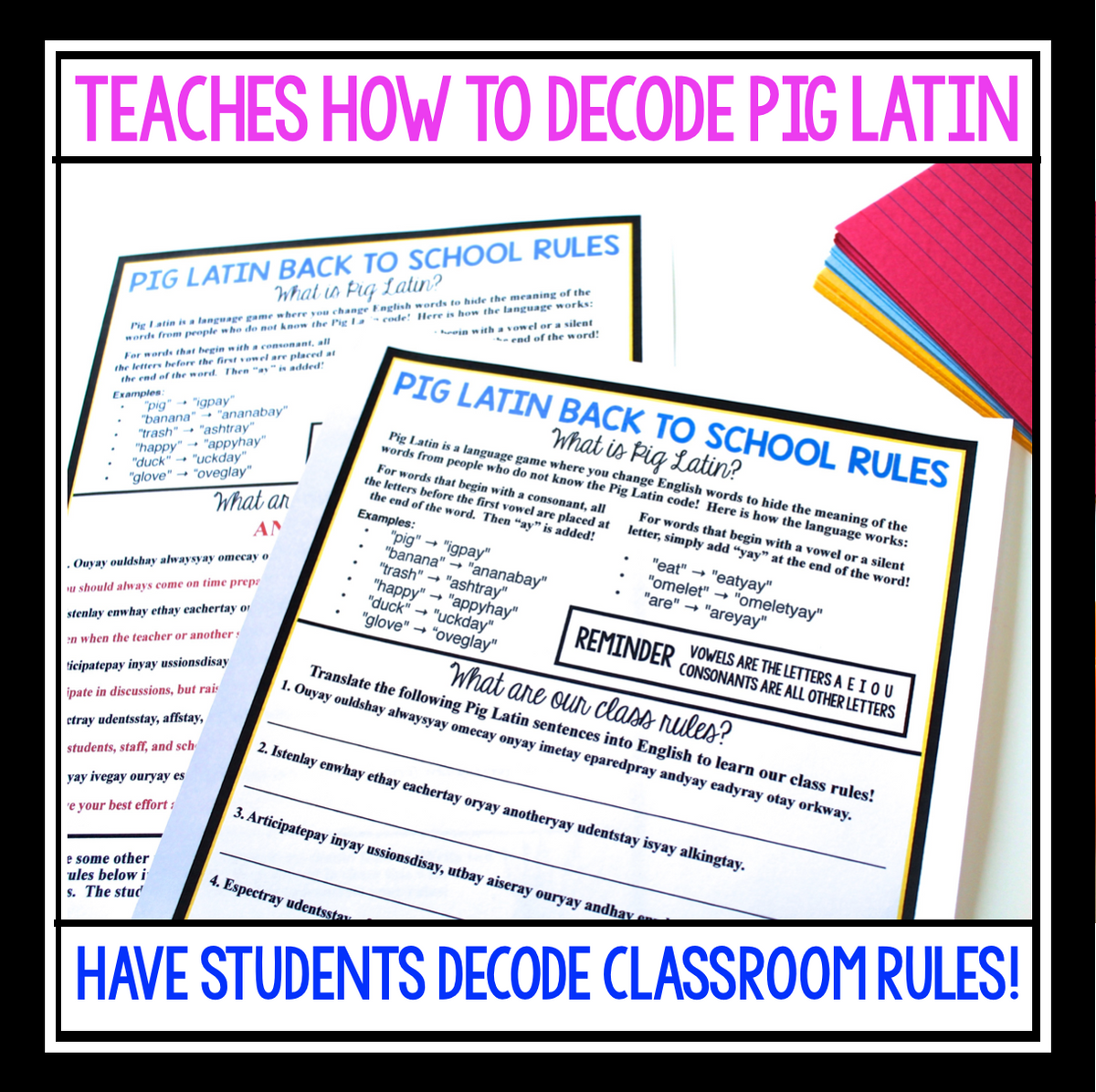 BACK TO SCHOOL CLASSROOM RULES ACTIVITY – Presto Plans