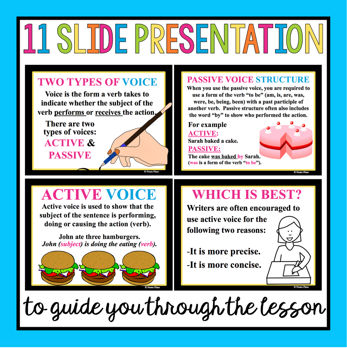 ACTIVE PASSIVE VOICE PRESENTATION, ASSIGNMENT, & POSTER – Presto Plans