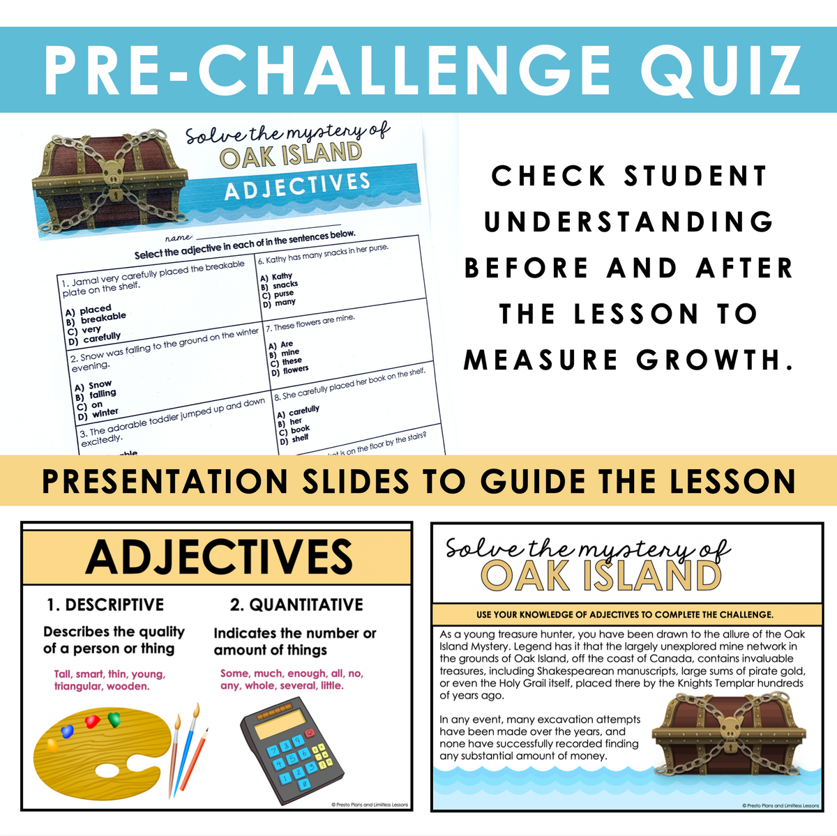 ADJECTIVES GRAMMAR ACTIVITY INTERACTIVE ESCAPE CHALLENGE – Presto Plans