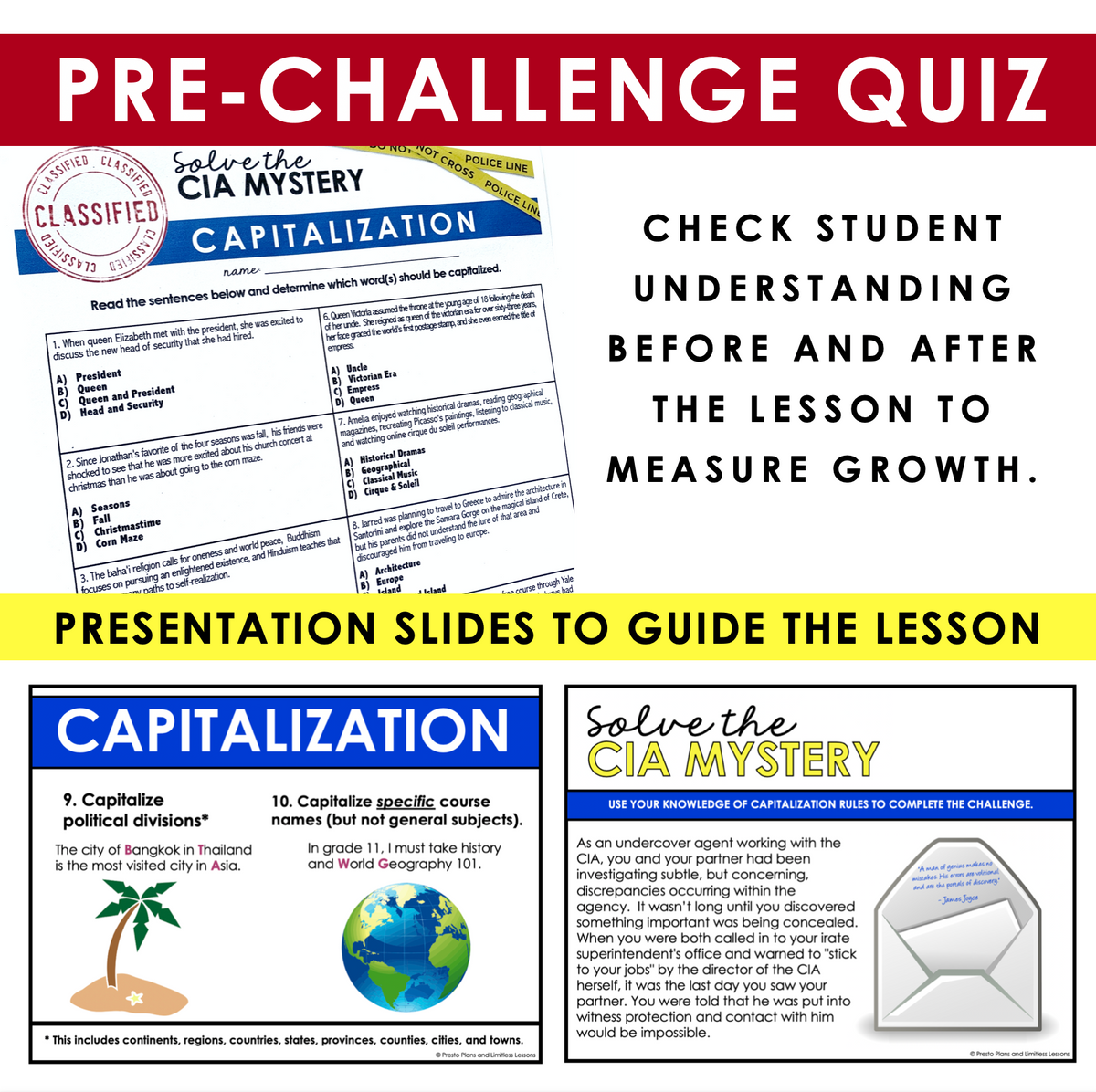Capitalization Escape Room Punctuation Practice Activity, Presentation ...