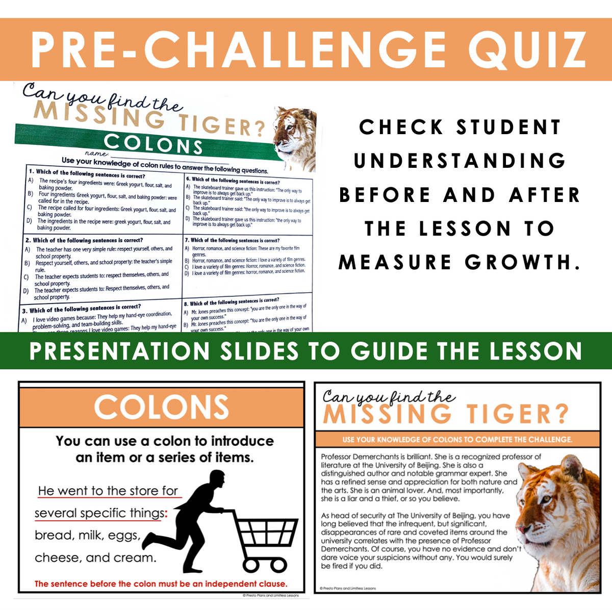 Colons Punctuation Grammar Activity Escape Room Challenge, Presentatio ...