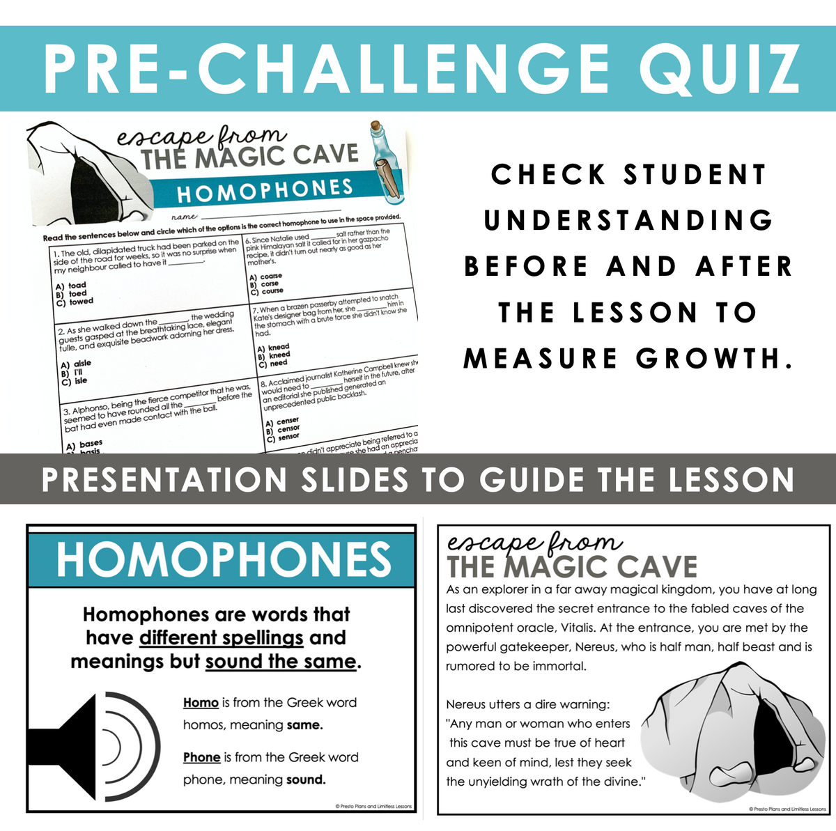 Homophones - Grammar Activity Escape Room Challenge, Presentation, and ...