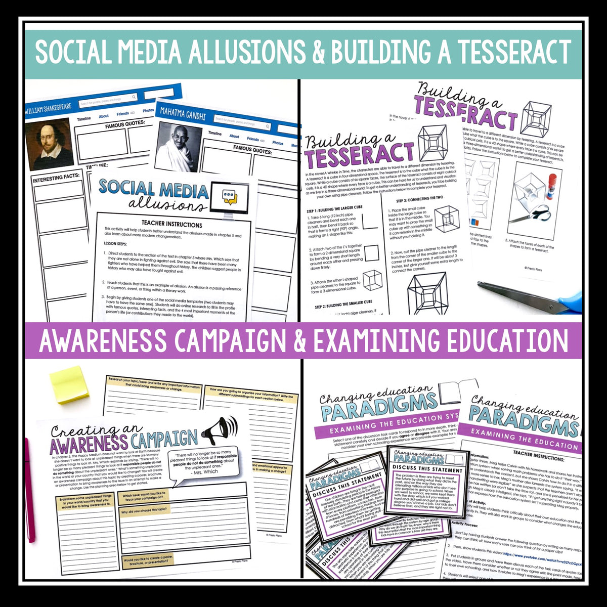 A Wrinkle in Time Activity Bundle - Creative Activities and Novel Assi ...