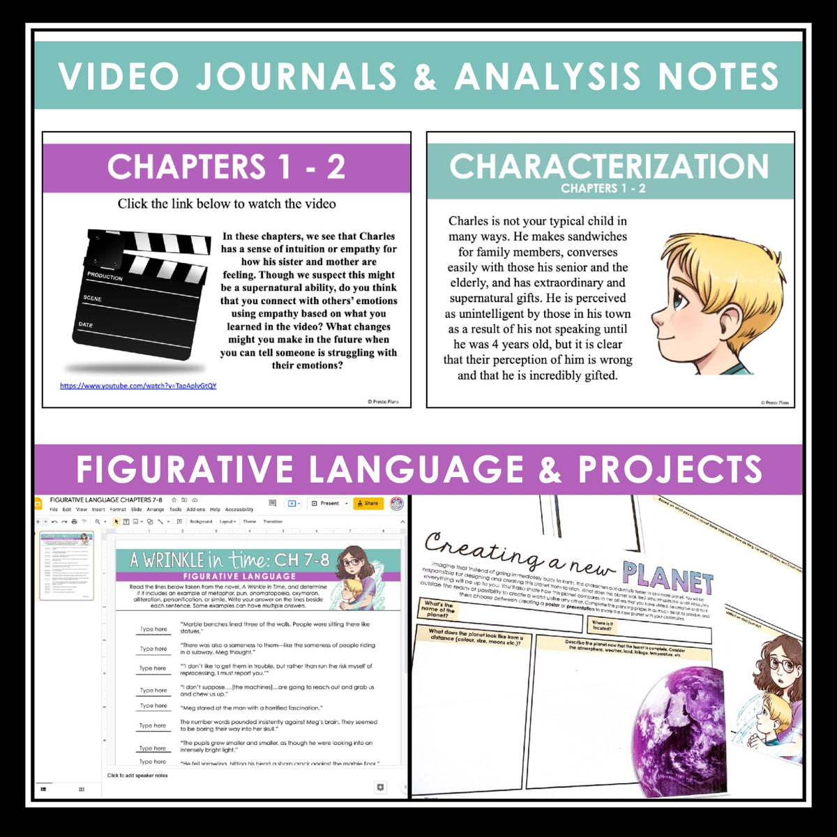 A Wrinkle in Time Unit Plan - Novel Study Reading Unit - Digital Print ...