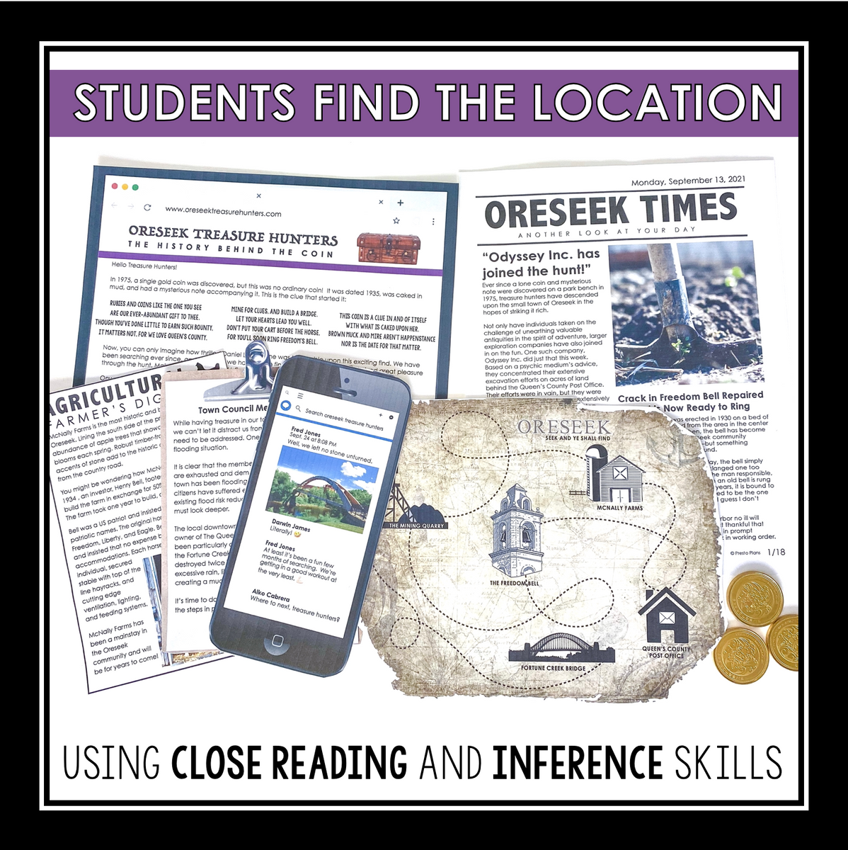 Close Reading Mystery Inference Text Evidence Activity - Where is the ...
