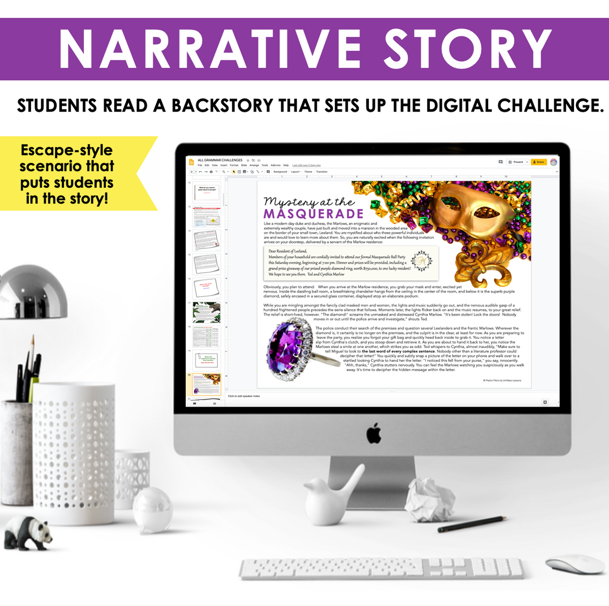 Complex Sentence Type Grammar Digital Escape Room Activity, Slides, an ...