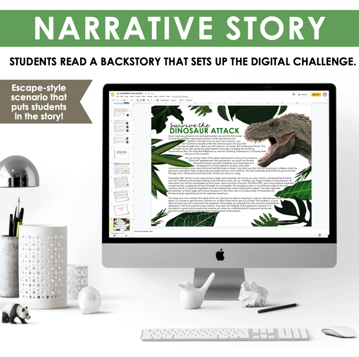 Compound Sentence Type Grammar Digital Escape Room Activity, Slides, a ...