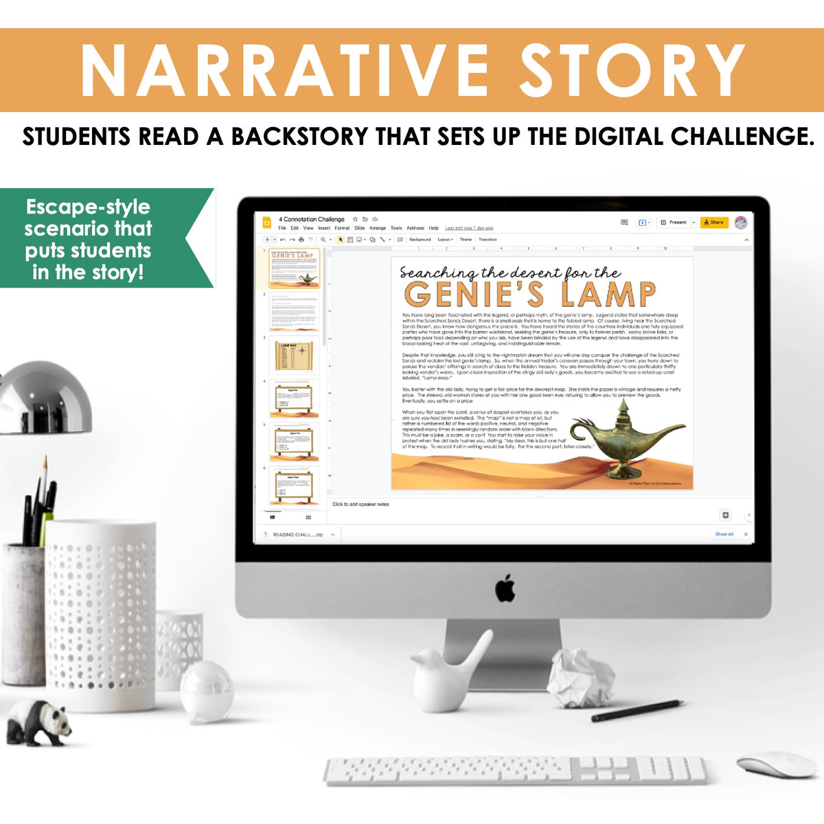 Connotation Presentation & Digital Escape Room Vocabulary Reading Acti ...