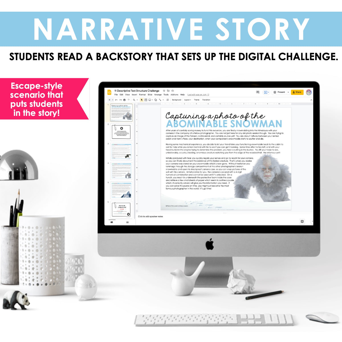 DESCRIPTIVE TEXT STRUCTURE DIGITAL ACTIVITY READING ESCAPE CHALLENGE ...