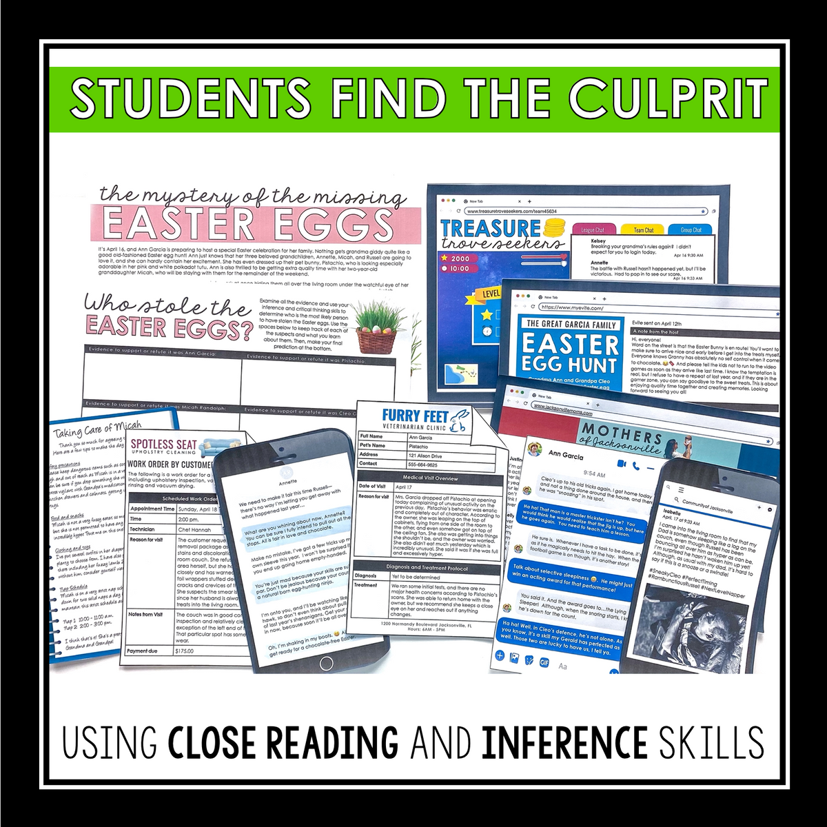 Easter Close Reading Mystery Inference Activity - Who Stole the Easter ...