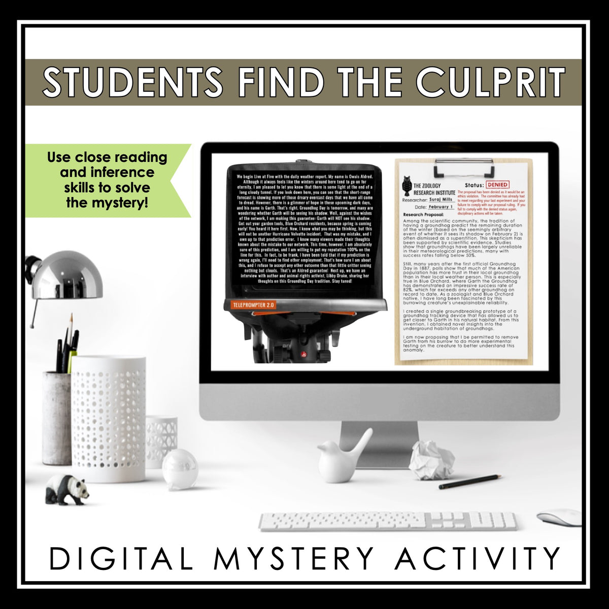 Groundhog Day Activity - Close Reading Digital Mystery - Missing Groun ...