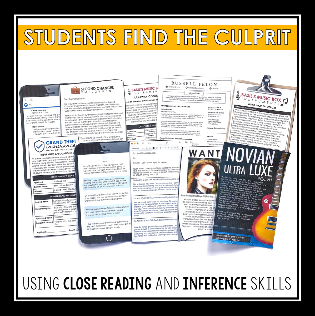 Close Reading Mystery Text Evidence Inference Activity - Who Stole the ...