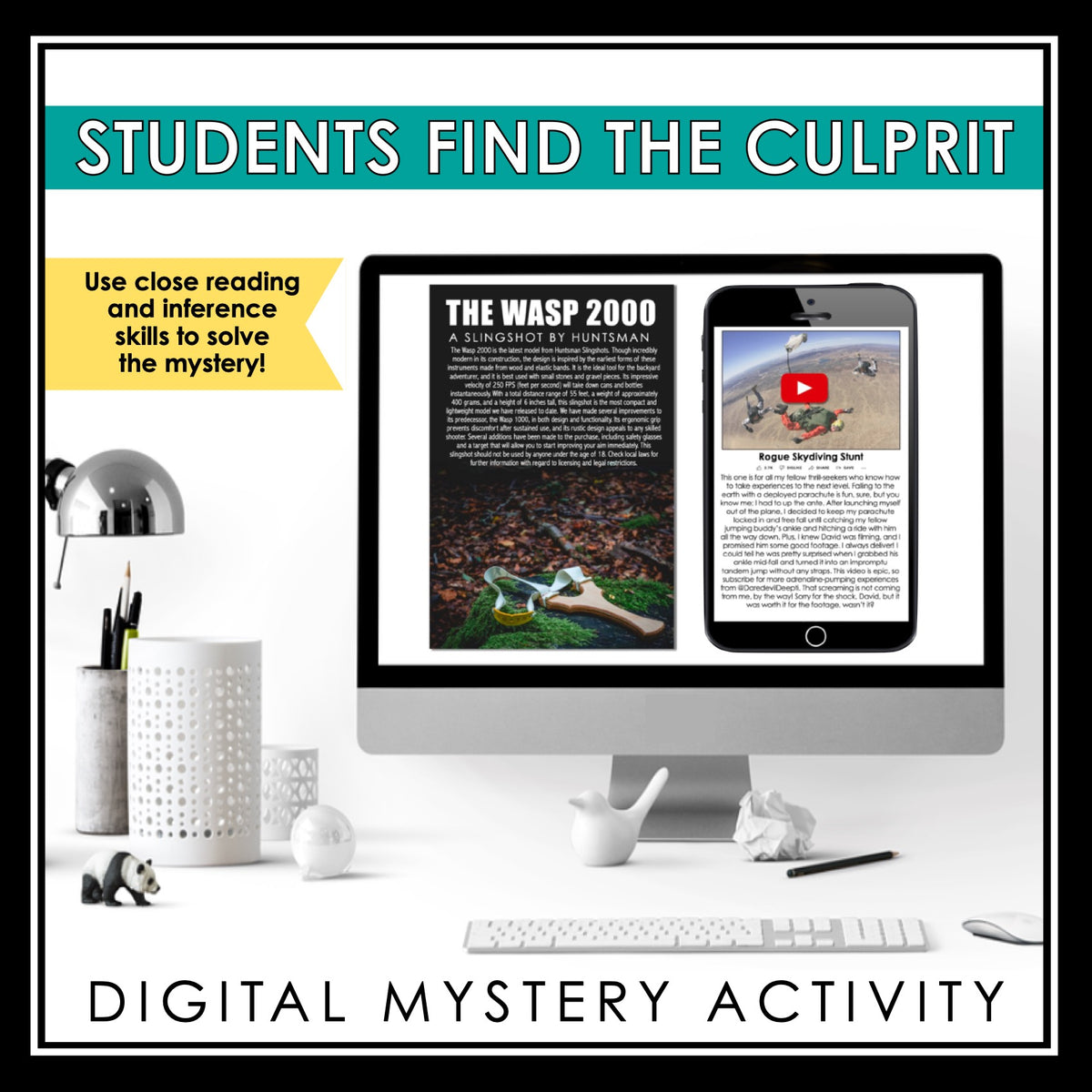 Close Reading Digital Mystery Text Evidence Inference Activity - Hot A ...