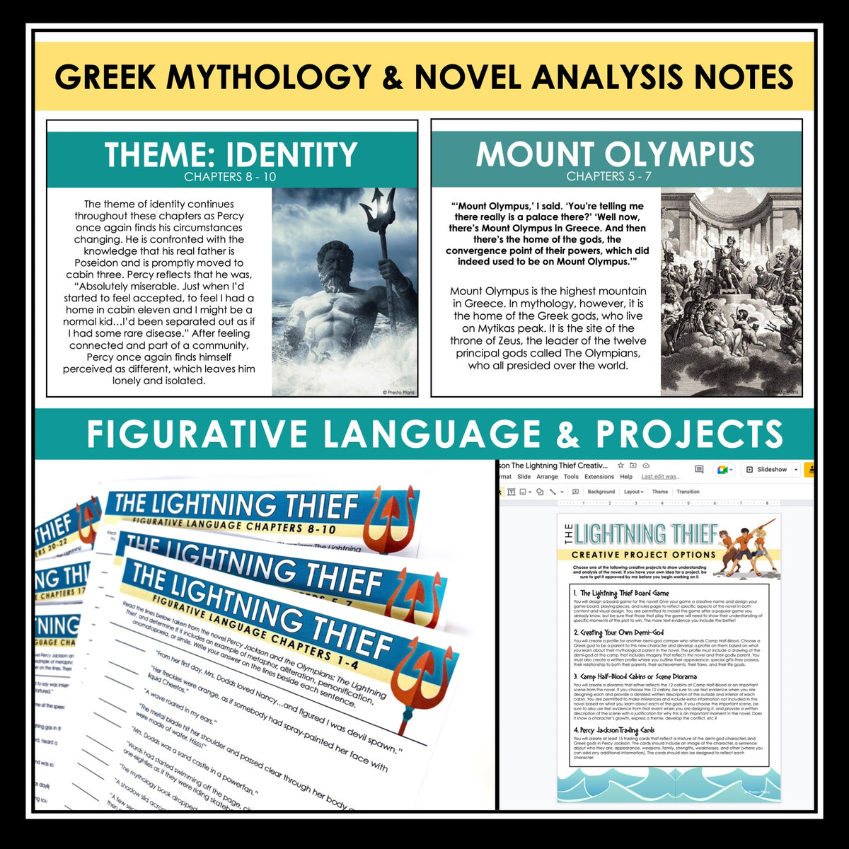 Percy Jackson and the Olympians The Lightning Thief Unit - Digital Pri ...