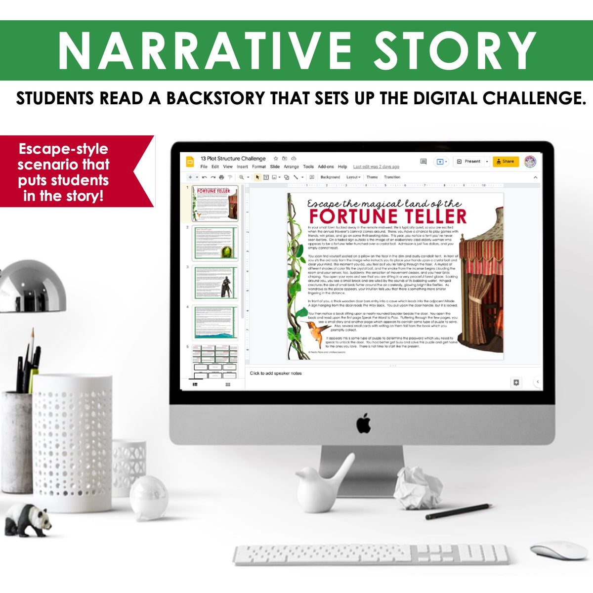Plot Diagram and Structures Presentation & Digital Escape Room Reading ...