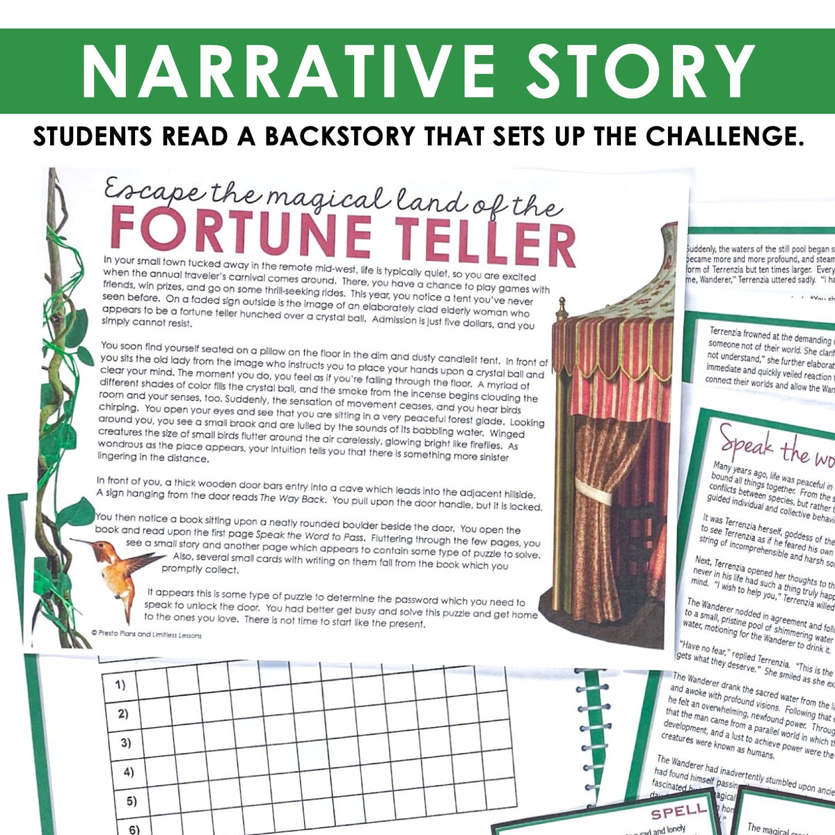 Plot Diagram and Structures Presentation & Escape Room Reading Activit ...