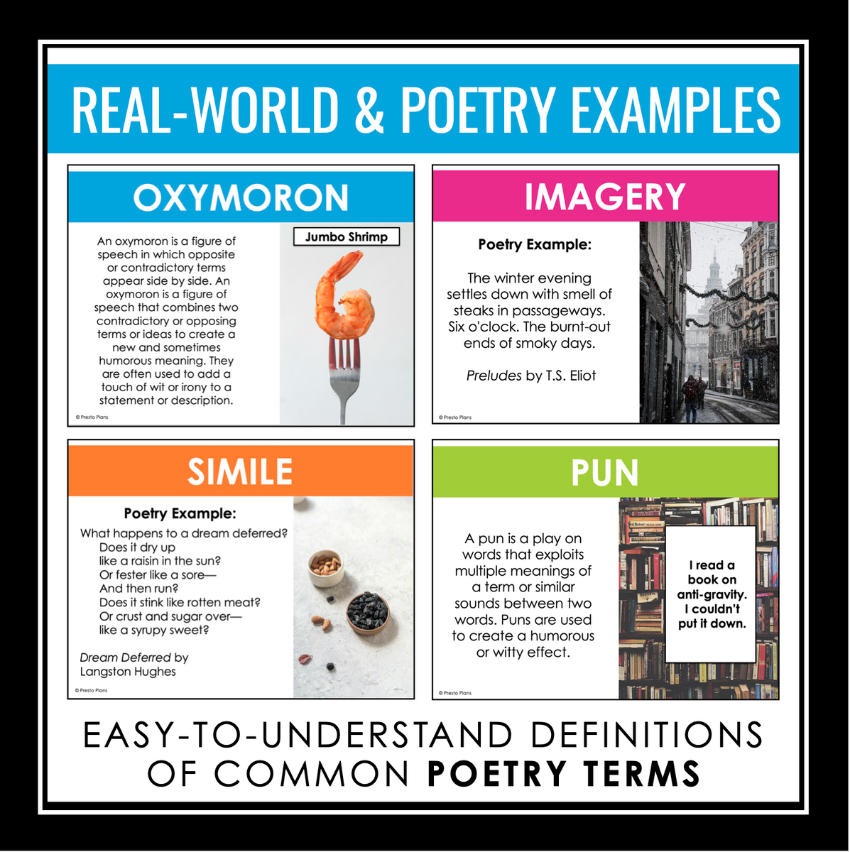 Poetry Terms Figurative Language Introduction Presentation for Literar ...