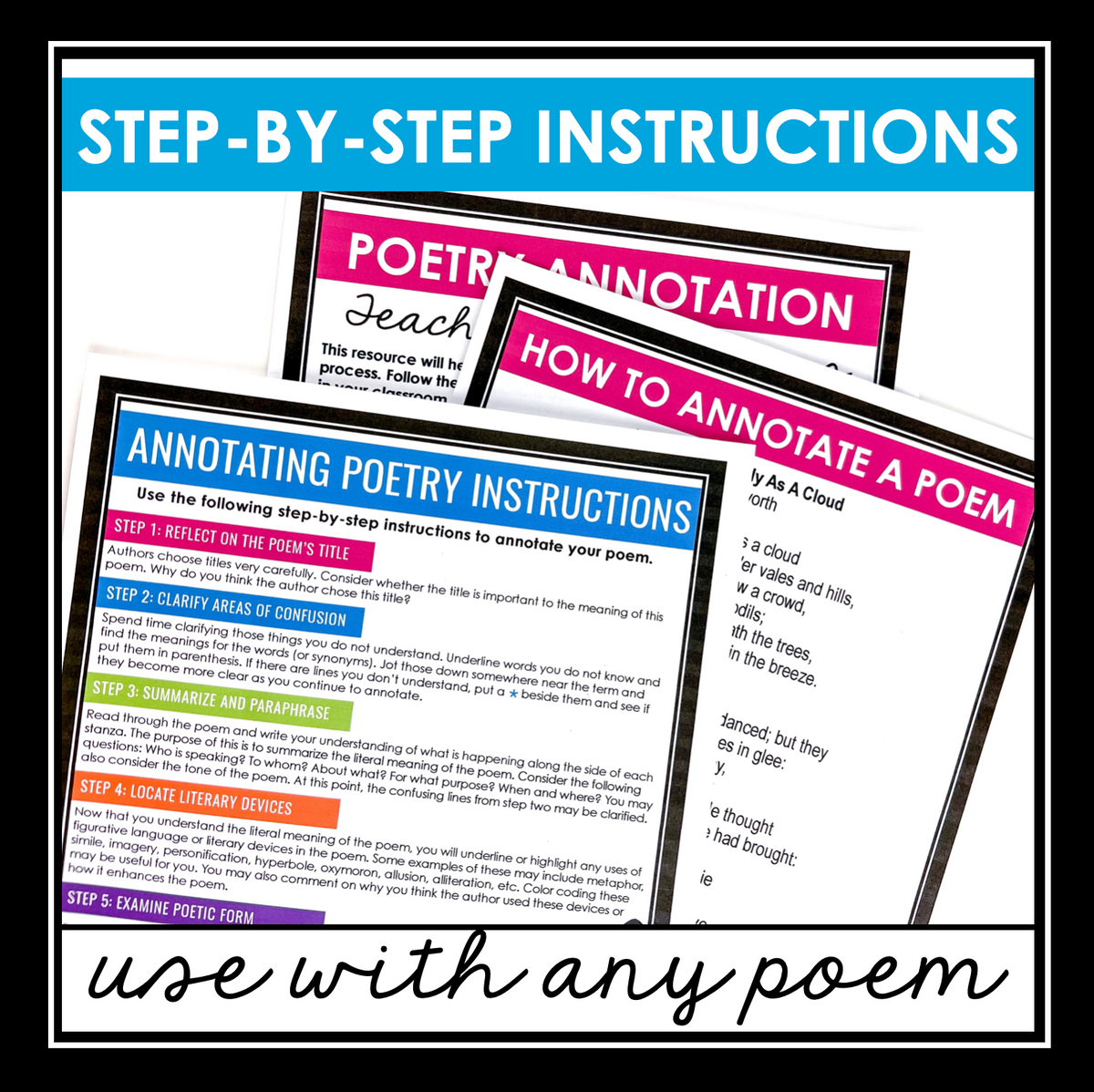 Poetry Annotation - How to Annotate a Poem Guide Instructions & Assign ...