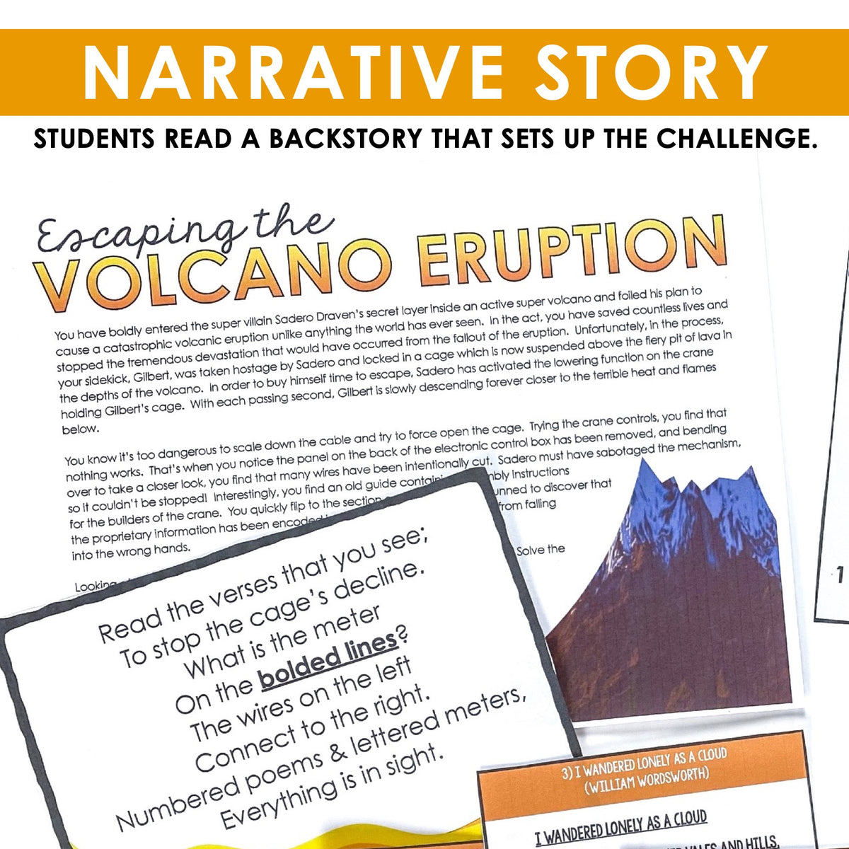 Poetry Meter and Rhythm Presentation & Poems Escape Room Reading Activ ...