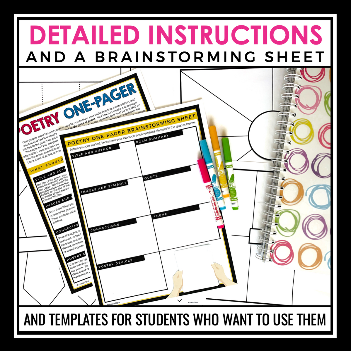 Poetry One Pager Assignment - Reading Analysis Activity For Any Poem ...