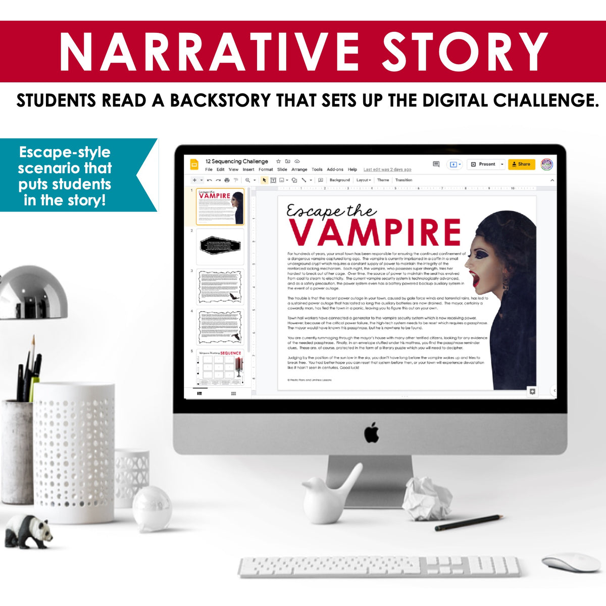 Sequence Text Structure Slides & Nonfiction Escape Room Digital Readin ...