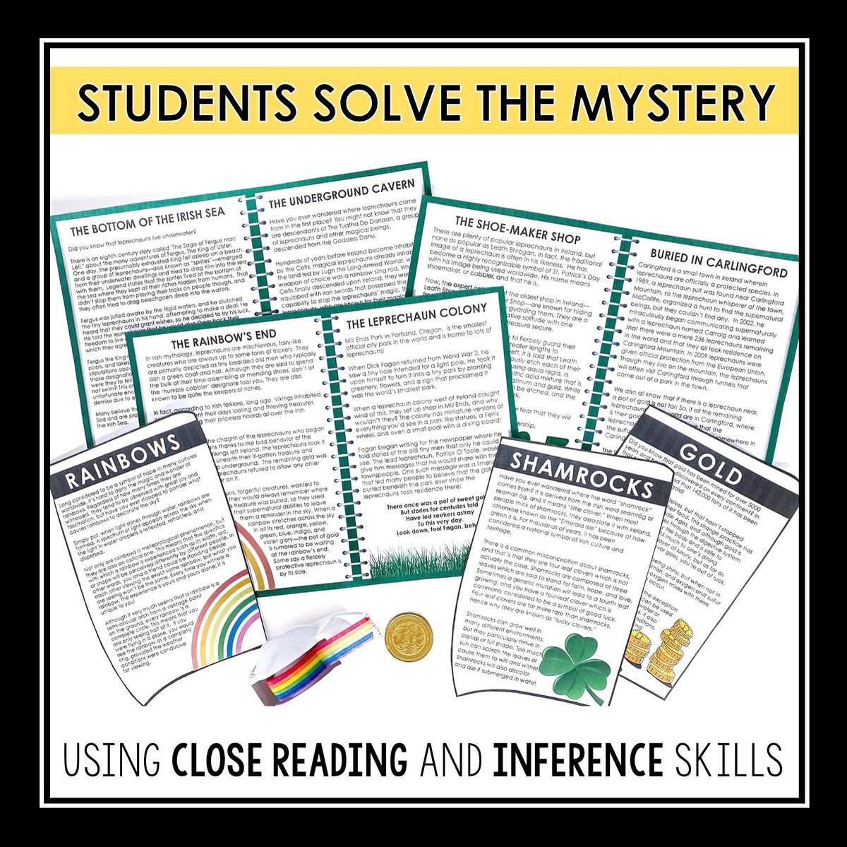 ST. PATRICK'S DAY CLOSE READING INFERENCE MYSTERY: LEPRECHAUN'S GOLD ...