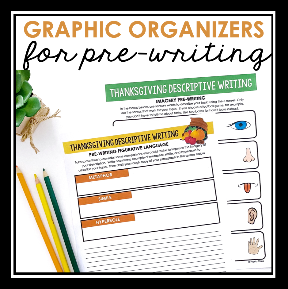 Thanksgiving Writing Assignment - Holiday Descriptive Writing Imagery ...