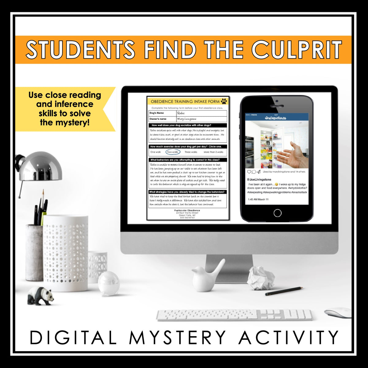 Thanksgiving Close Reading Digital Inference Mystery Who Stole the Pum ...