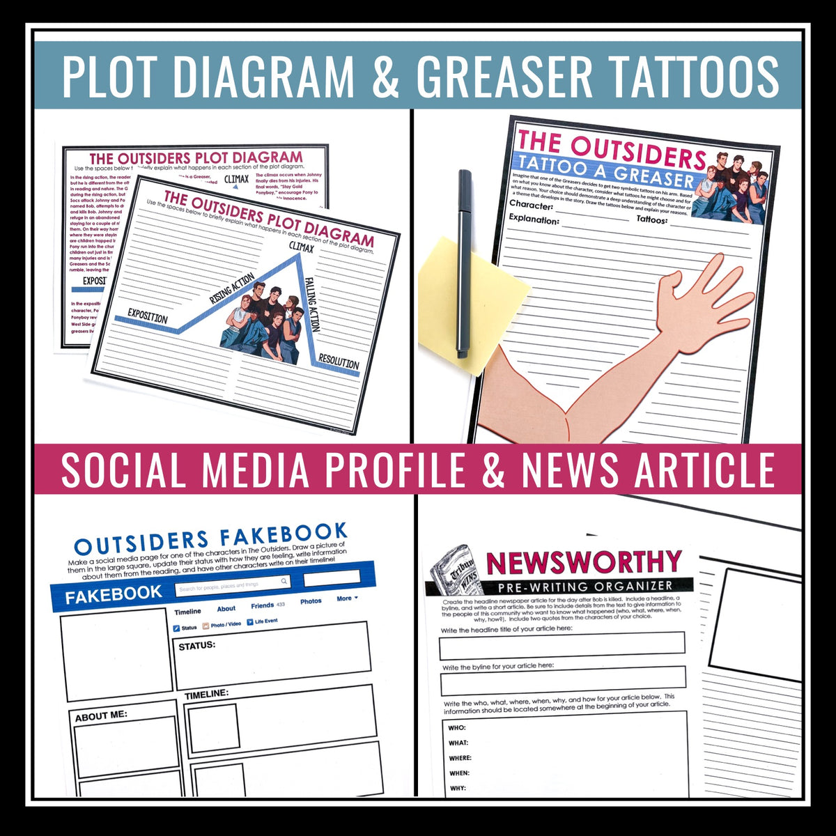 The Outsiders Activity Bundle - Creative Activities & Assignments for ...