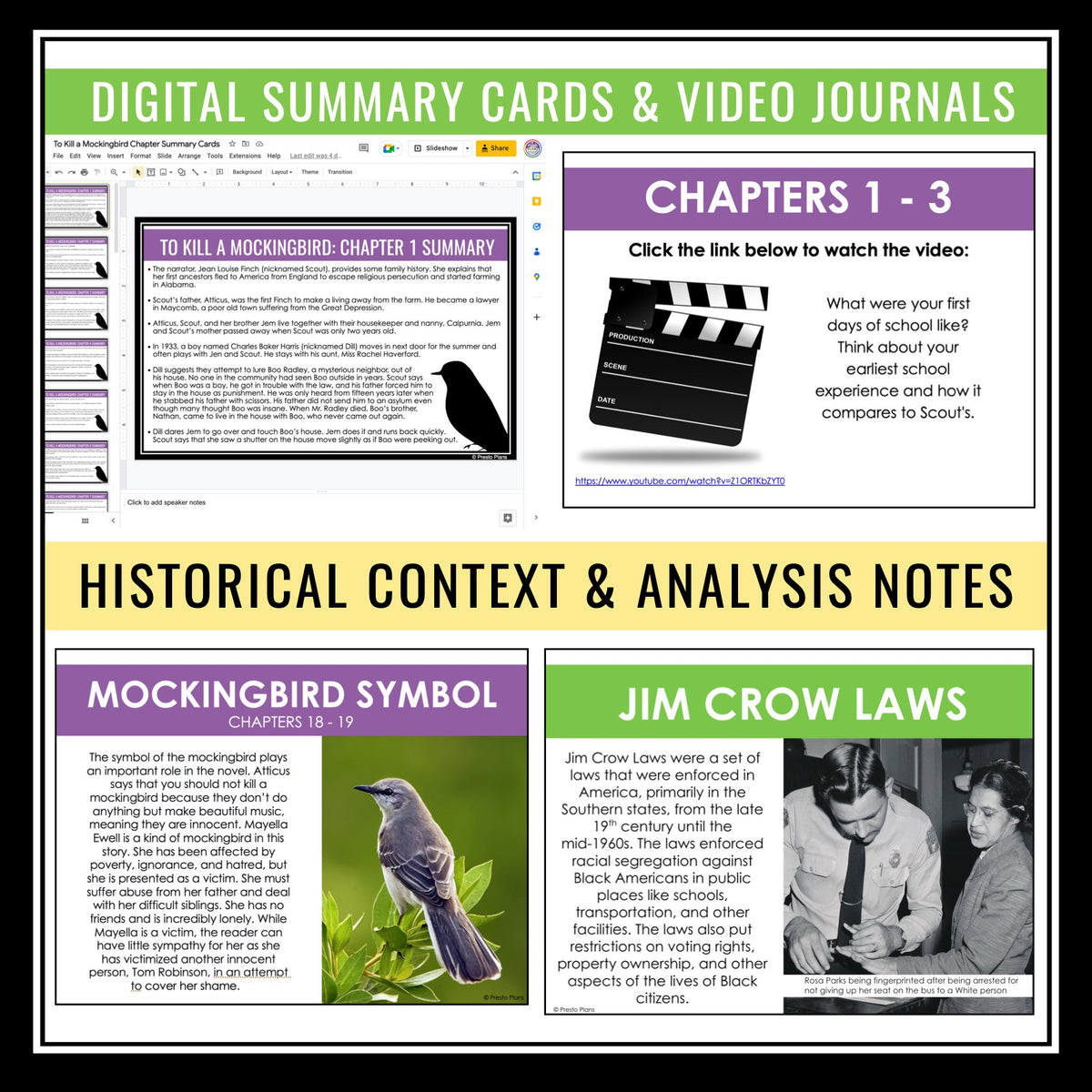 To Kill a Mockingbird Unit Plan - Harper Lee Novel Study Reading Unit ...