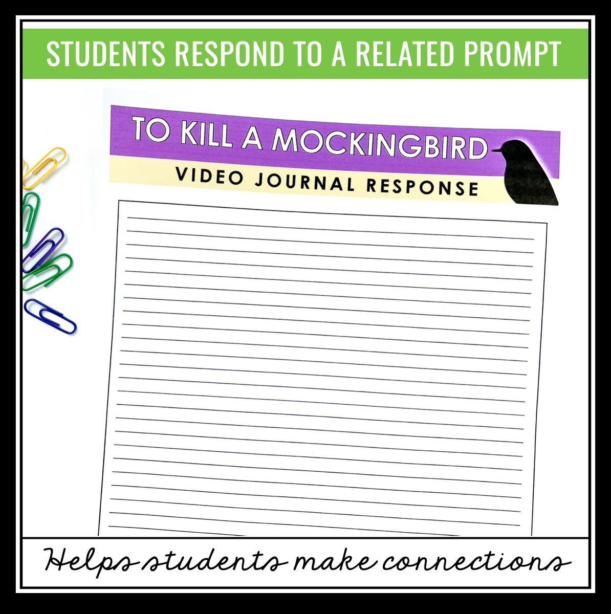 To Kill a Mockingbird Writing Prompts - Video Clips and Journal Writin ...