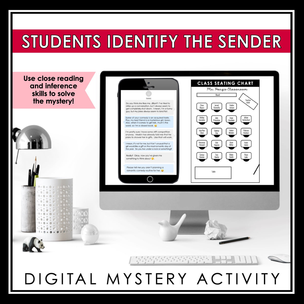 Valentine's Day Close Reading Mystery Digital Inference Activity Secre ...