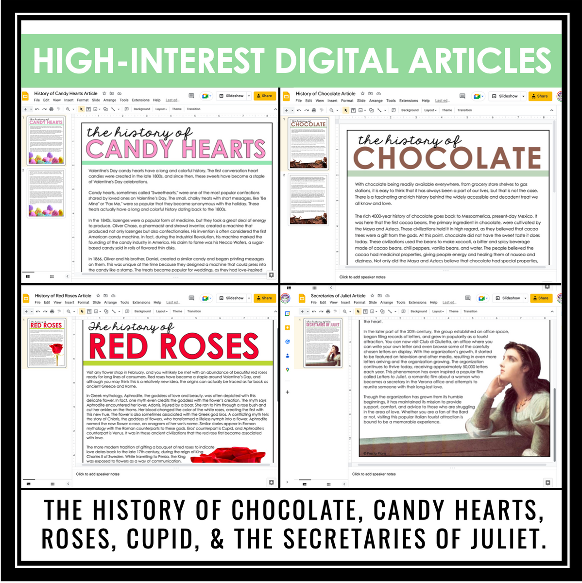 Valentine's Day Nonfiction Reading Comprehension - Digital Assignments ...