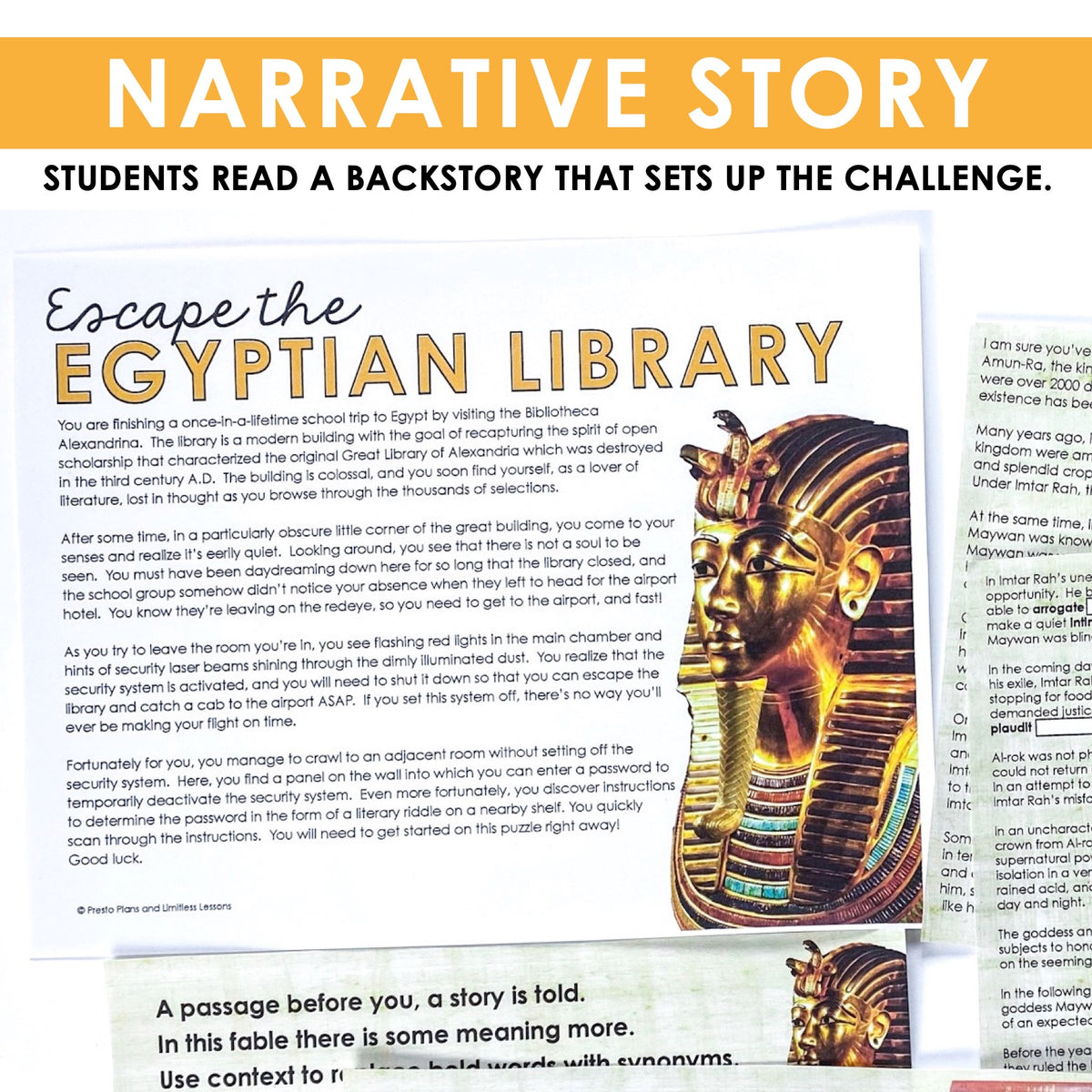 Vocabulary in Context Presentation & Escape Room Reading Activity Game ...