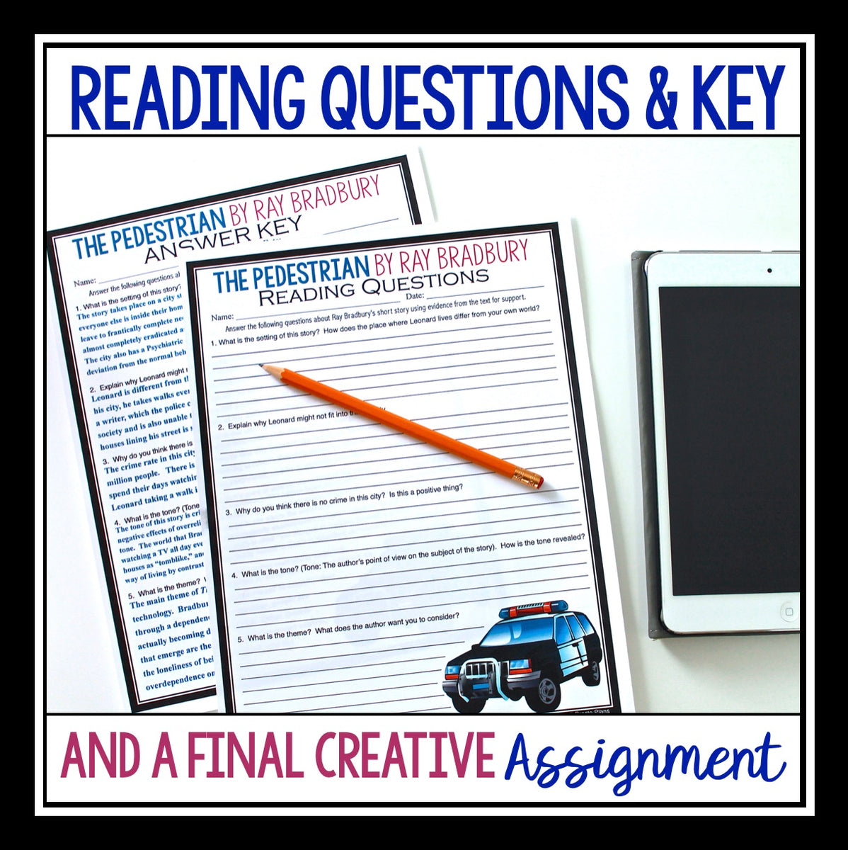 THE PEDESTRIAN BY RAY BRADBURY (SHORT STORY PRESENTATION & ACTIVITIES ...