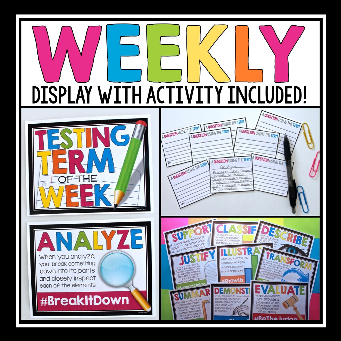 STANDARDIZED TEST TERMS POSTERS & ACTIVITY (Test Prep) – Presto Plans