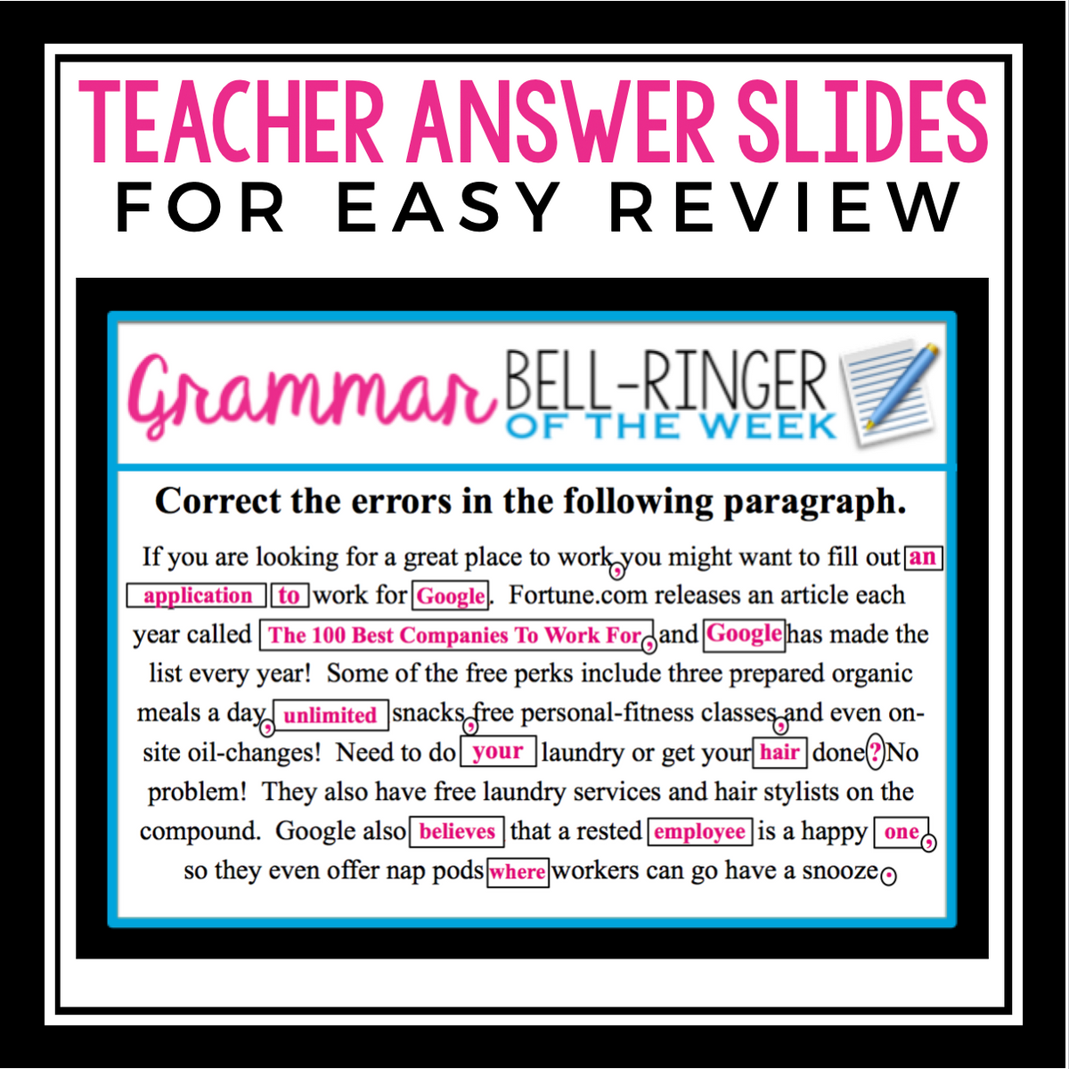 DIGITAL GRAMMAR BELL RINGERS – Presto Plans