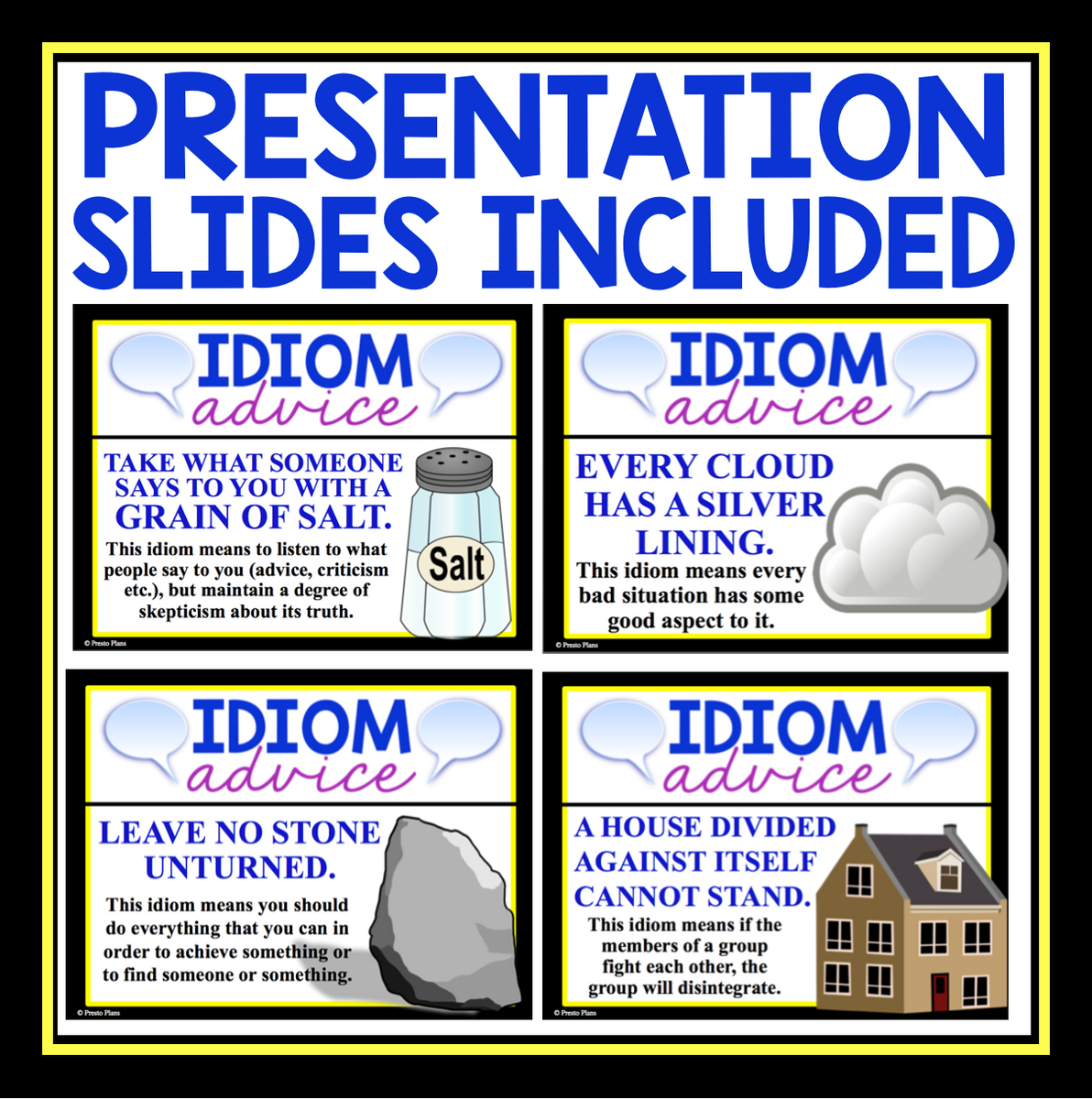 IDIOM ACTIVITIES & POSTERS - IDIOM ADVICE – Presto Plans