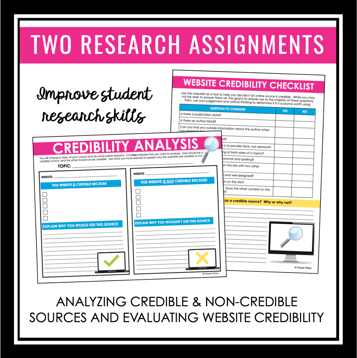 CREDIBLE SOURCES RESEARCH PRESENTATION AND ACTIVITIES – Presto Plans