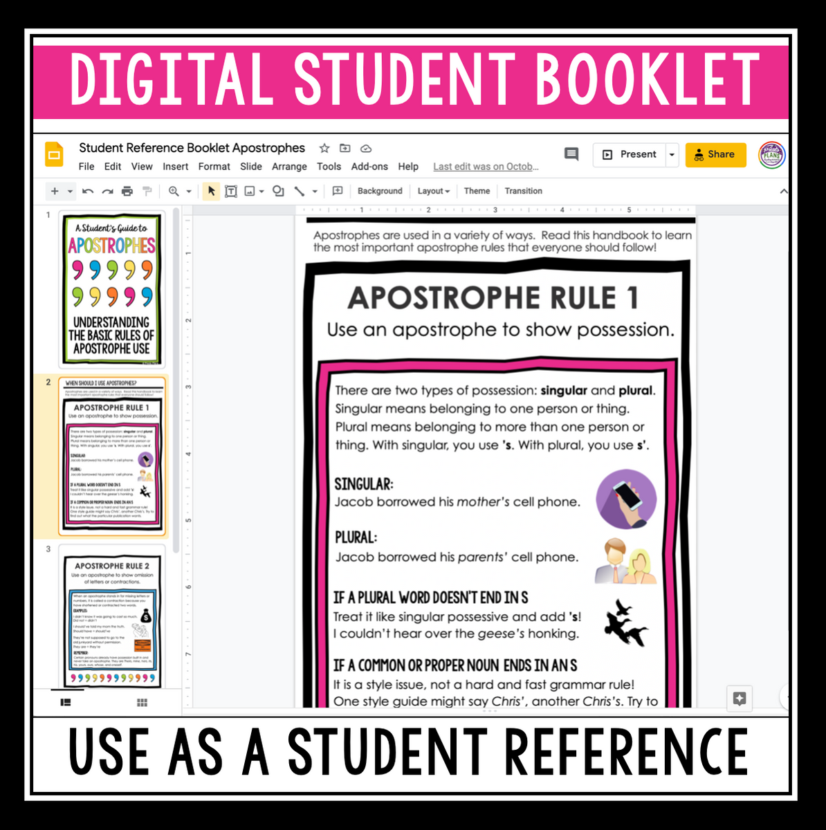 APOSTROPHES DIGITAL PRESENTATION & ACTIVITIES – Presto Plans