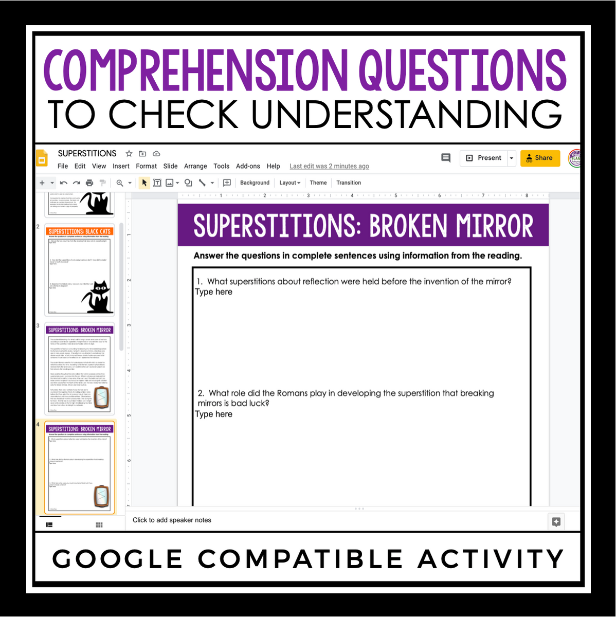 Halloween Reading Comprehension - Superstitions Nonfiction Assignments ...