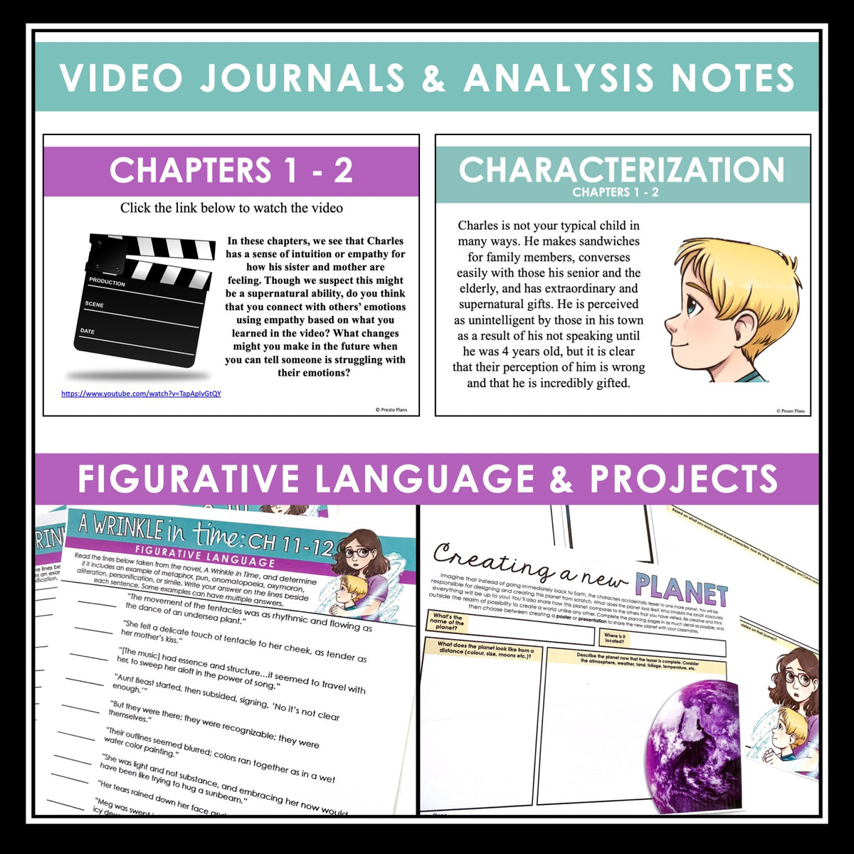 A Wrinkle in Time Unit Plan - Novel Study Reading Unit - Madeleine L'E ...